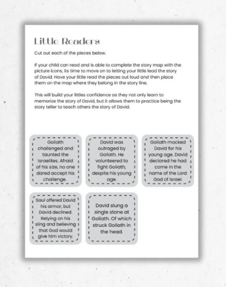 David and Goliath Story Map - Etsy