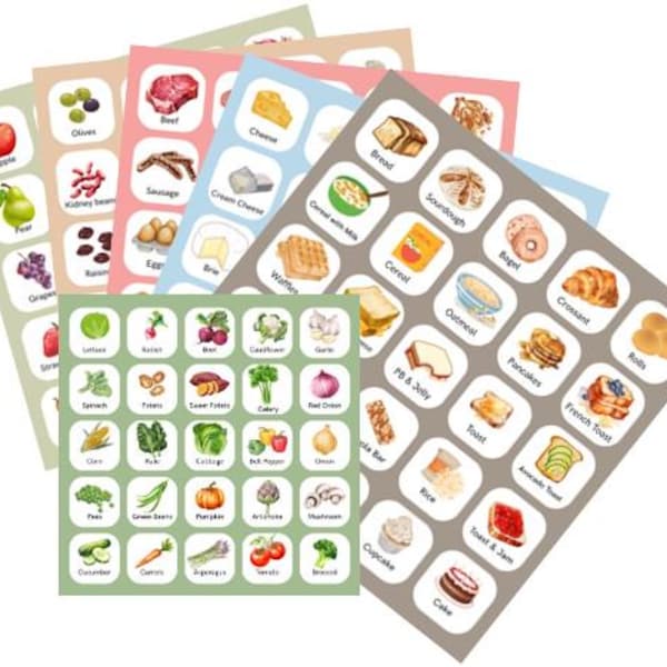 Food Pec Cards - Etsy