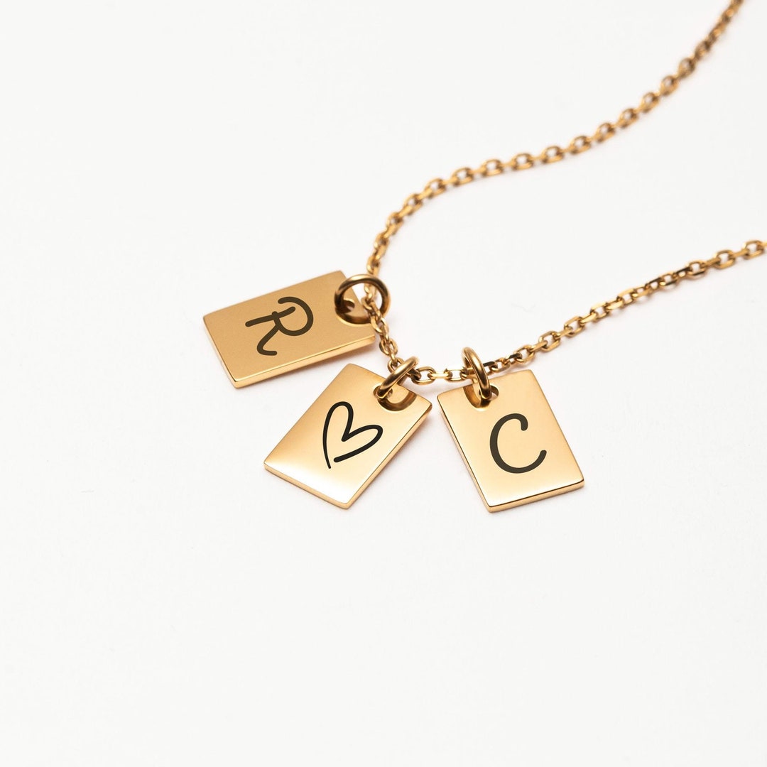 Personalized Engraved Necklace for Women Engraved Initials Necklace ...