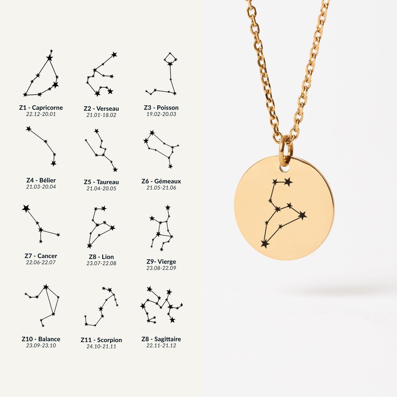 Zodiac Sign Necklace - Etsy