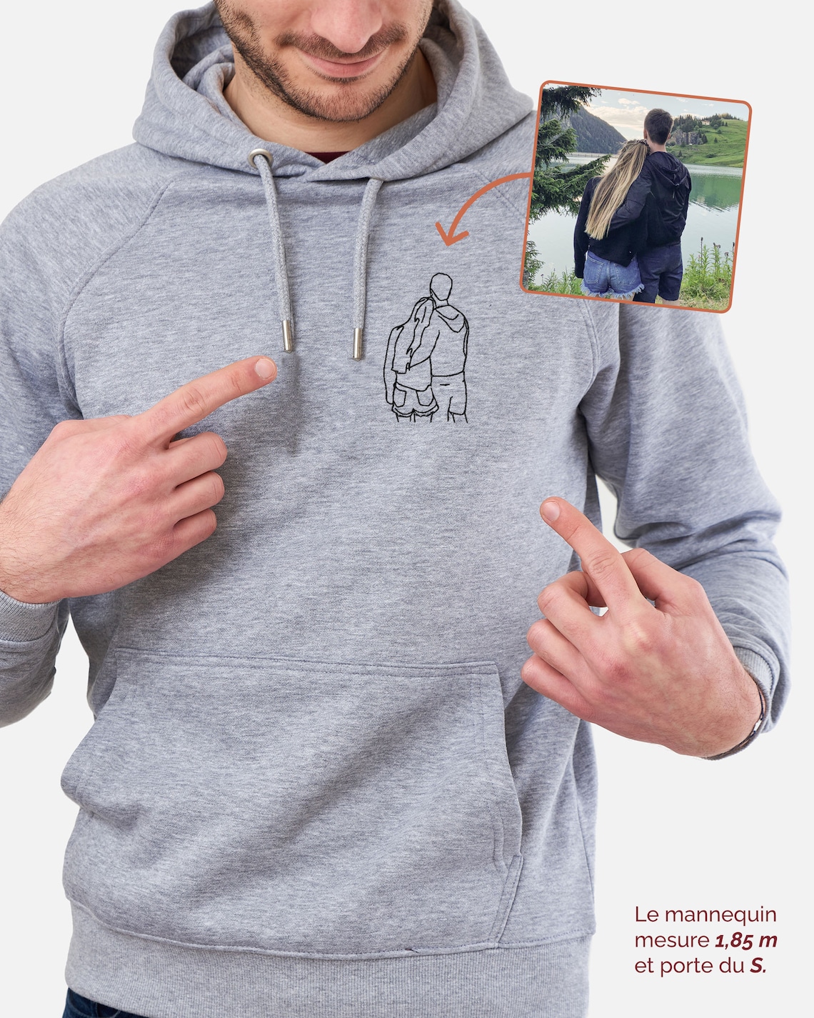 Sweat Unisexe Photo Brodée Personnalisée Portrait - Etsy France