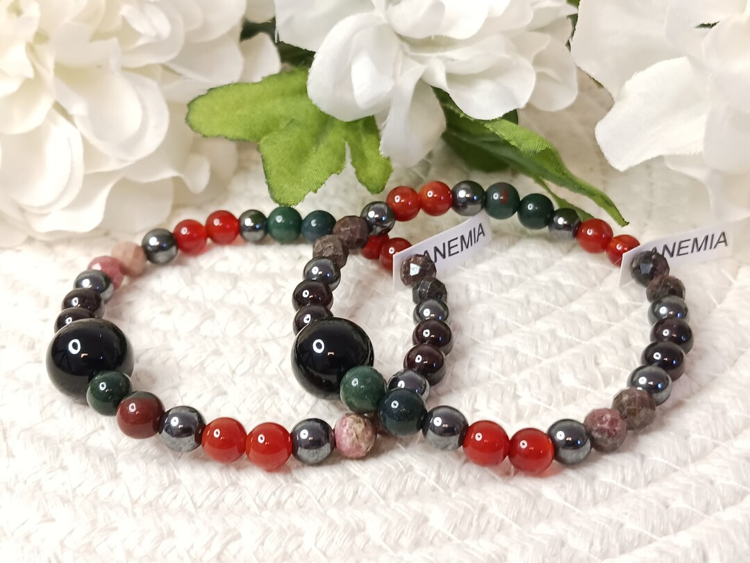 ANEMIA Support Bracelet Unisex Adult/child Jewelry Natural Semiprecious ...