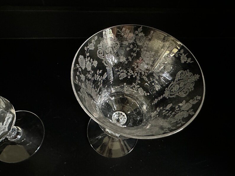 Crystal Rose Point Goblets Set of Three - Etsy