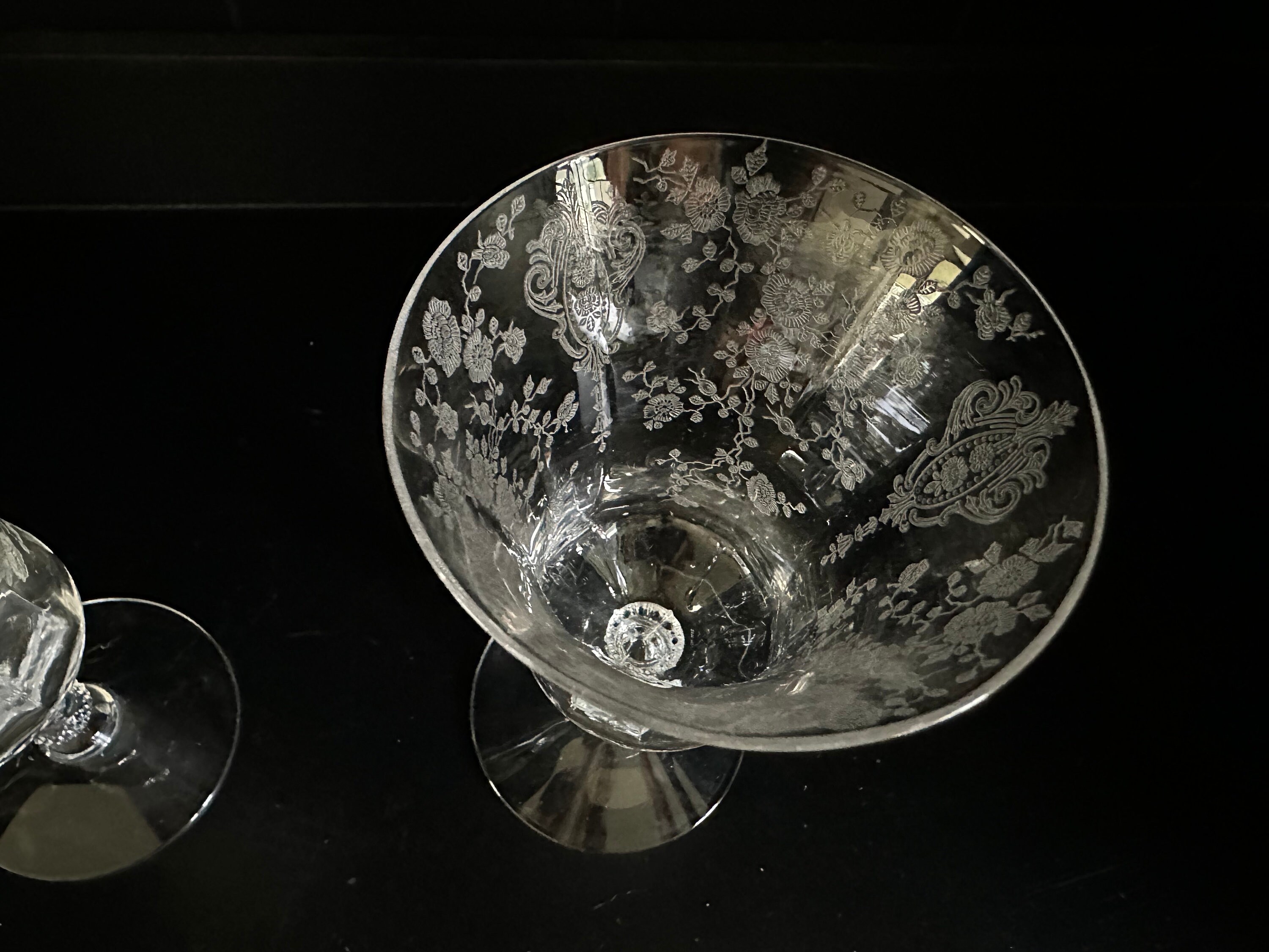 Crystal Rose Point Goblets Set of Three - Etsy