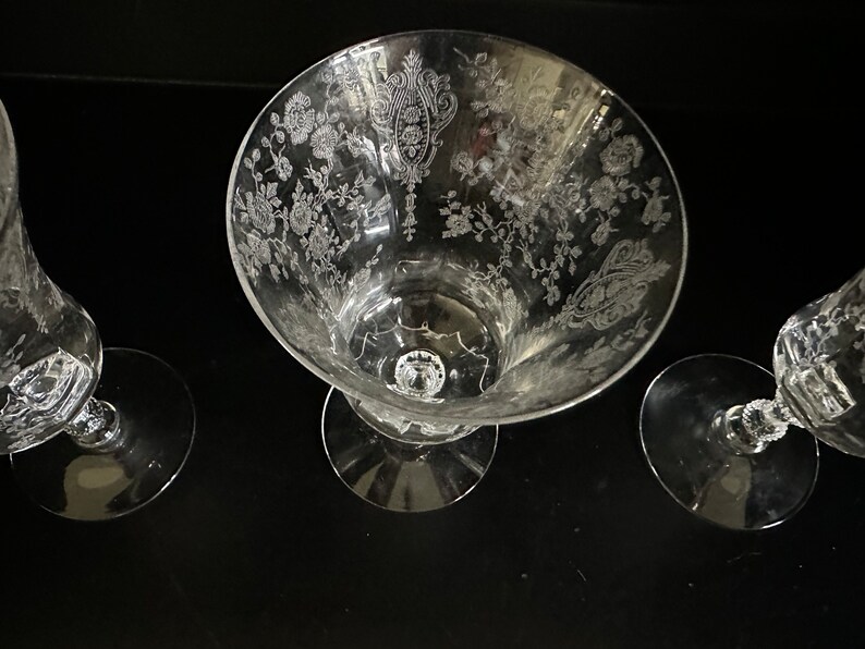 Crystal Rose Point Goblets Set of Three - Etsy