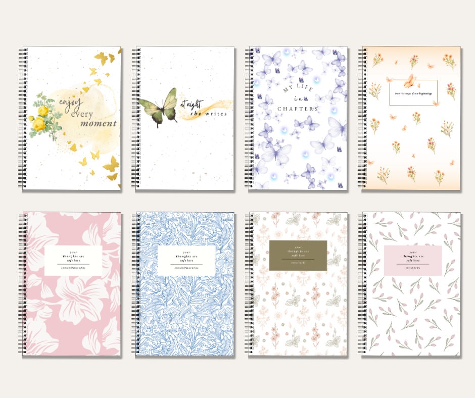 50 Premium Notebook Covers PLUS Notebook Lines Printable Editable ...