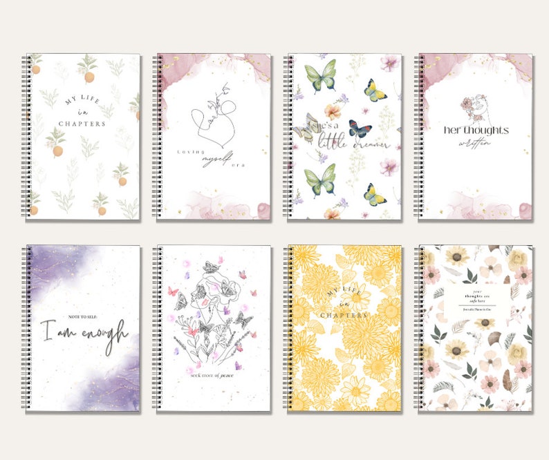 50 Premium Notebook Covers PLUS Notebook Lines Printable Editable ...