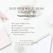2025 Pink Minimalist Wall Desk Calendar editable Template Canva ...