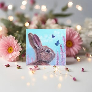 Spring Time, Bunny Rabbit Cards Pack, Set of 4 Blank Inside Cards ...