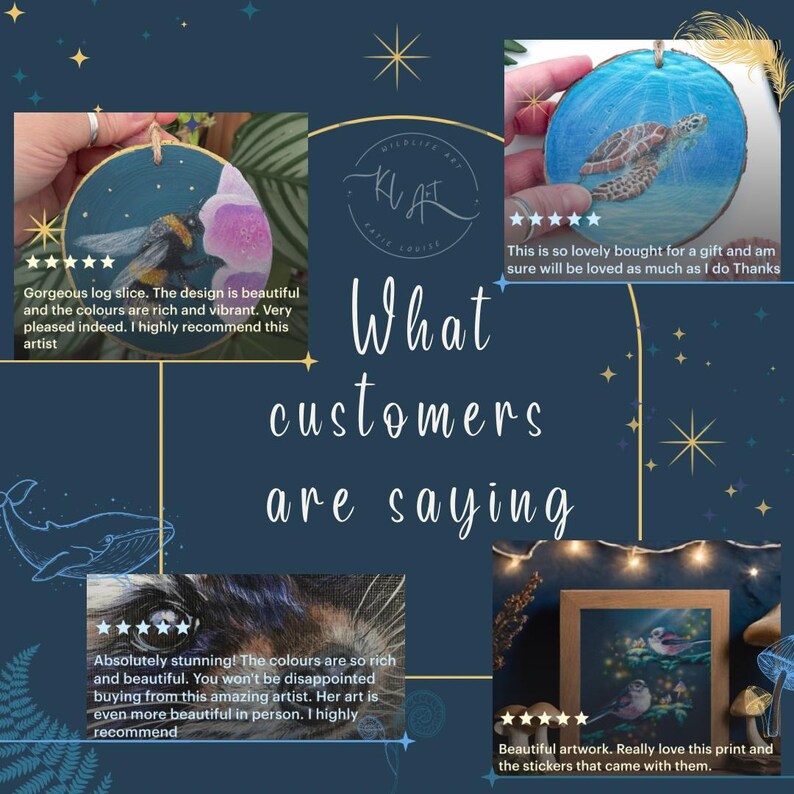 Hand-painted Highland Cow Wood Slice Ornament With Winter Snowflakes ...