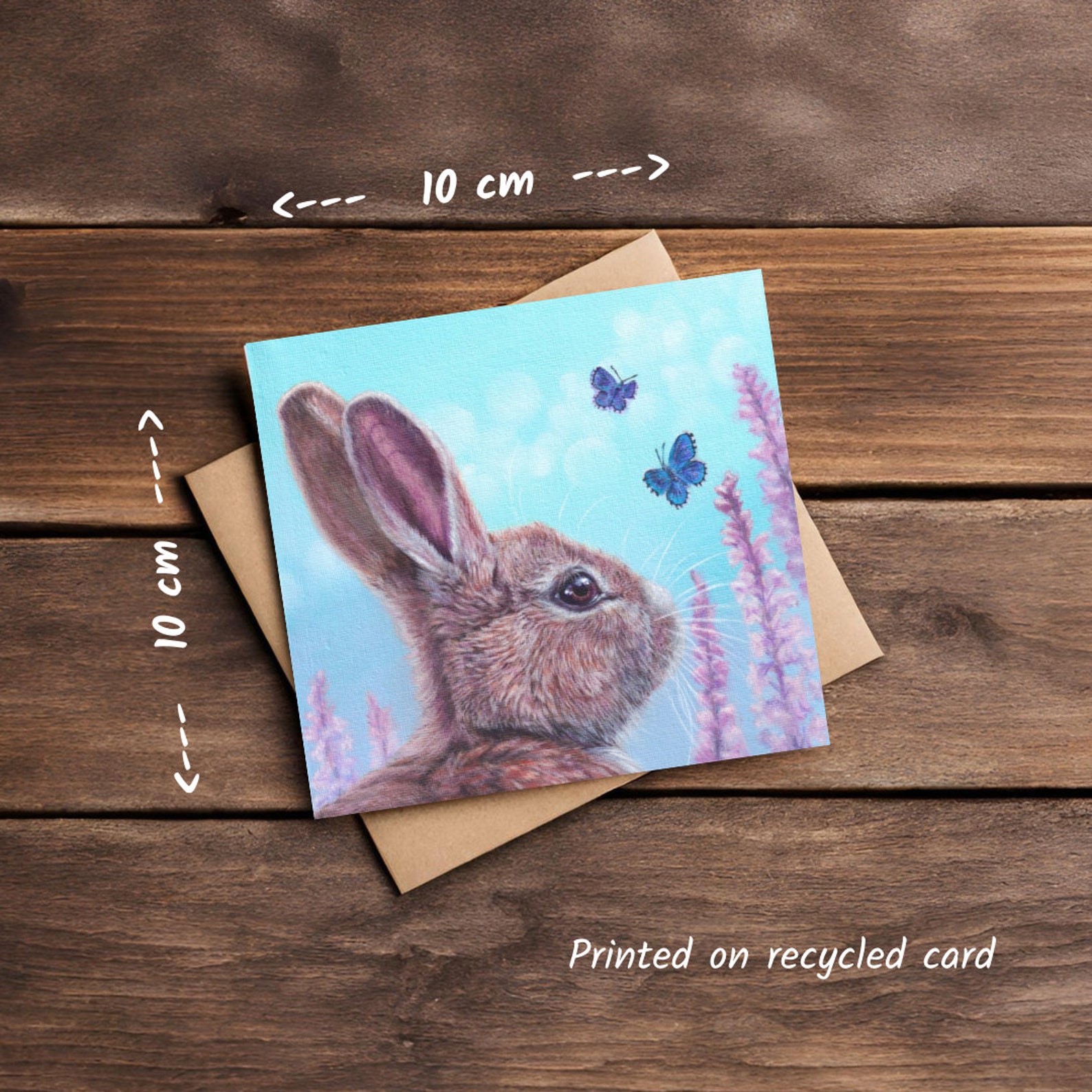 Spring Time, Bunny Rabbit Cards Pack, Set of 4 Blank Inside Cards ...