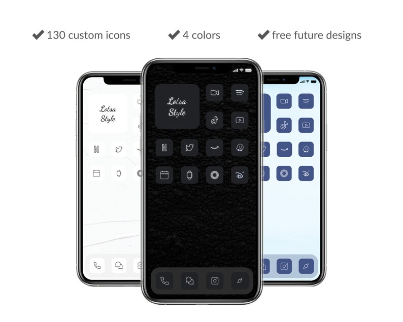 Ios 15 App Icons 520 Shortcut Icons Bundle Black Blue and | Etsy