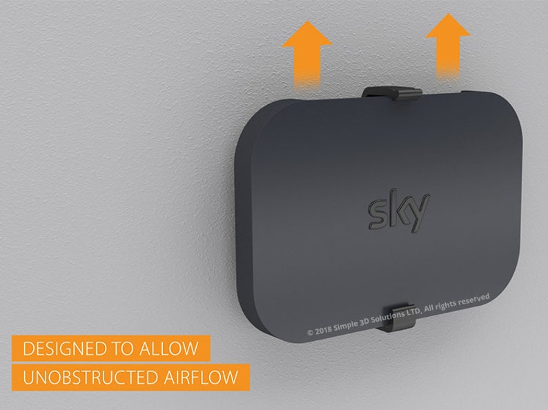 Sky Q Mini Box Holder Wall Mount Bracket, Black, Complete With Fixings ...