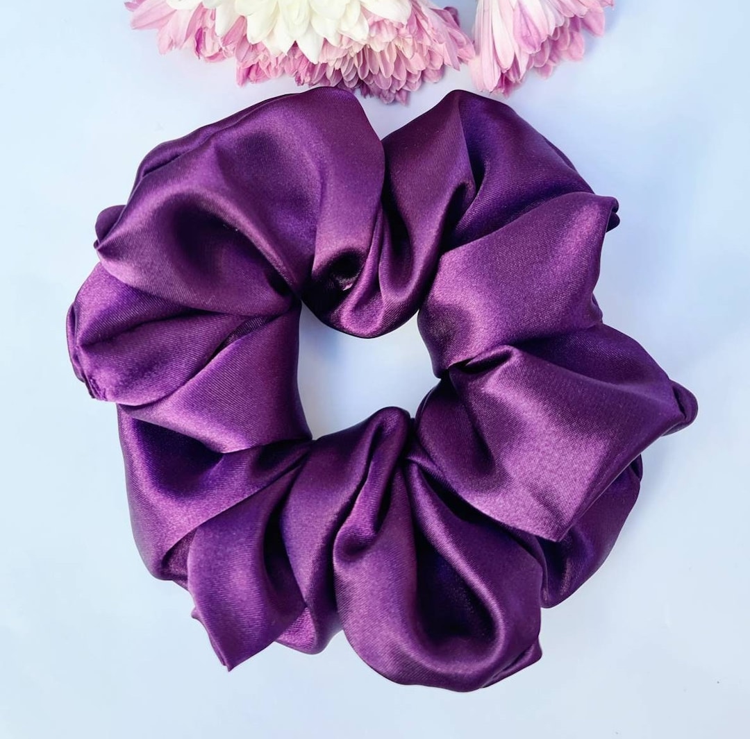 Purple Satin Scrunchie/ Elegant / Unique / Hairstyles /women / Gift - Etsy