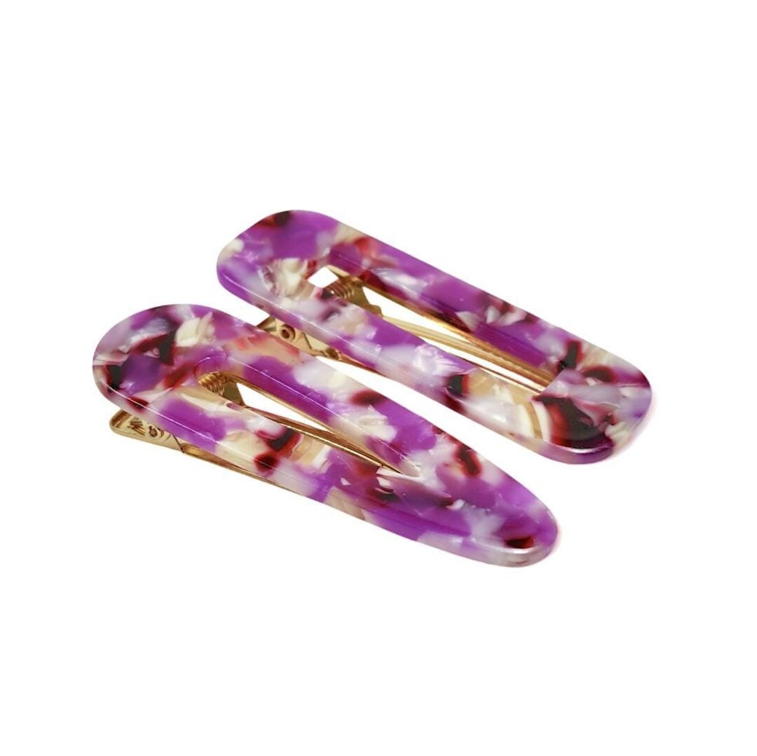 Purple Acetate Hair Clips Premium Quality Cellulose Clips for Stylish ...