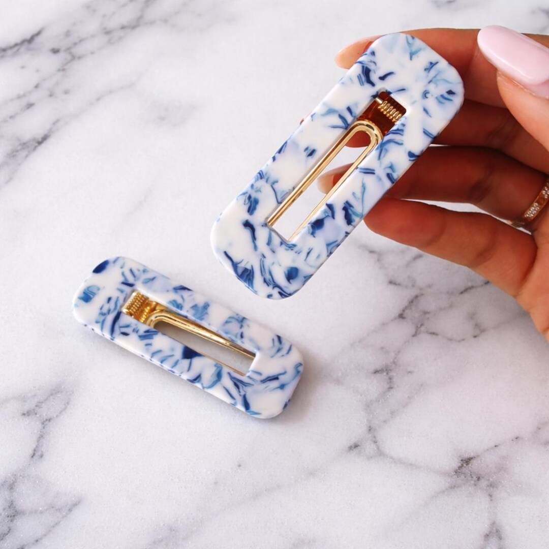 Blue Hair Clips Set, Cute Hair Accessories for Women Girls, Aesthetic ...