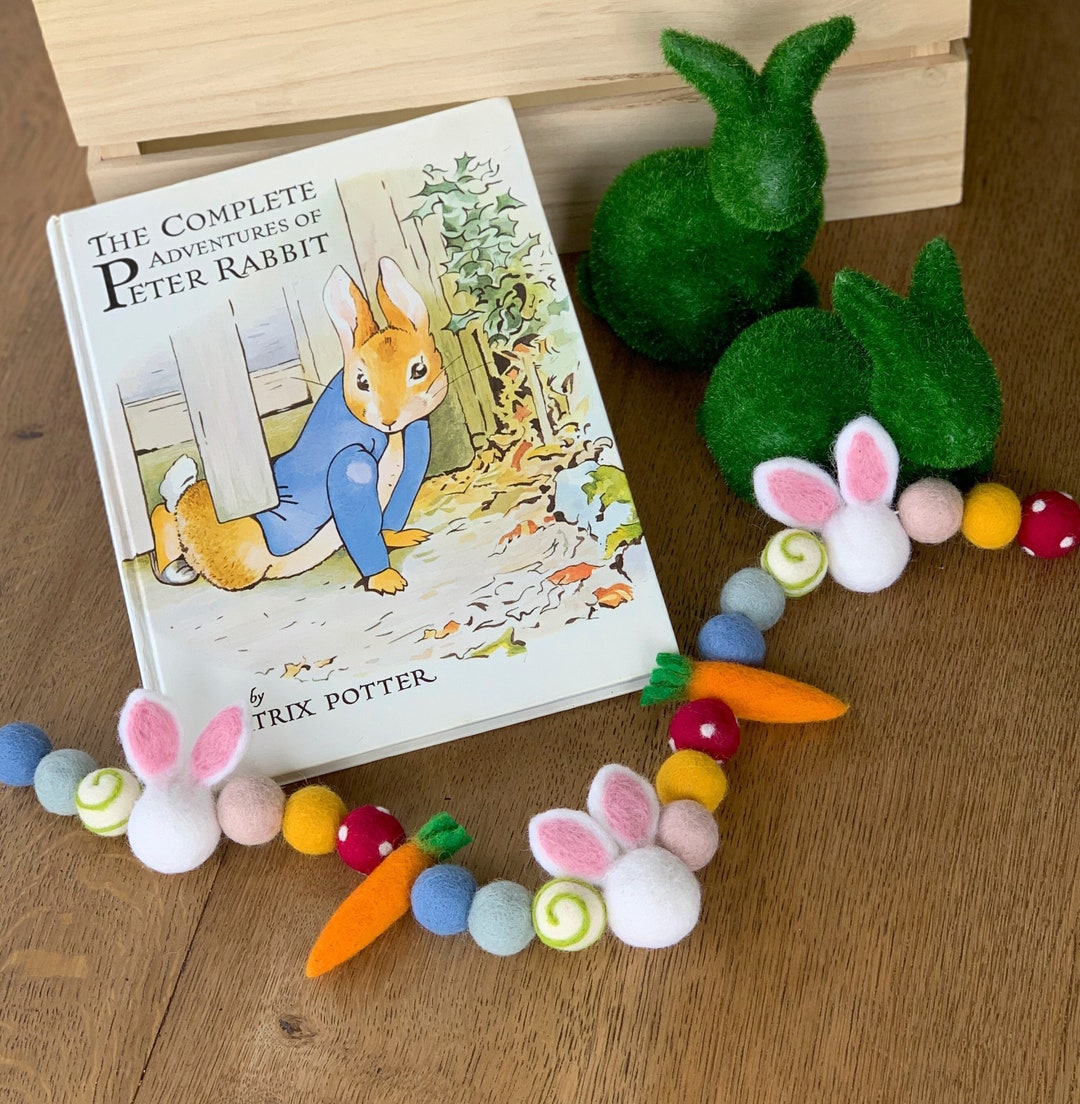 Peter Rabbit Themed Bunny Felt Garland| Easter Bunny Felt Ball Garland ...