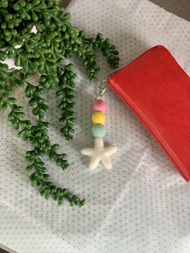 Star Keyring| Custom Felt Ball Keyring| Key Accessory| Design Your Own ...