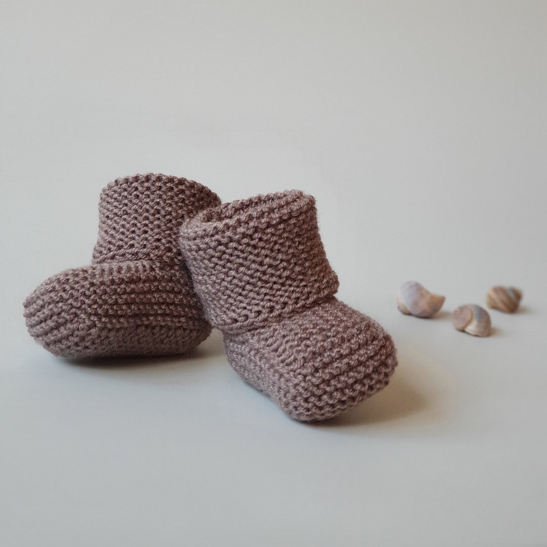Tricotées à la main Pantoufles nouveau-nés chaussettes en laine mérinos ...