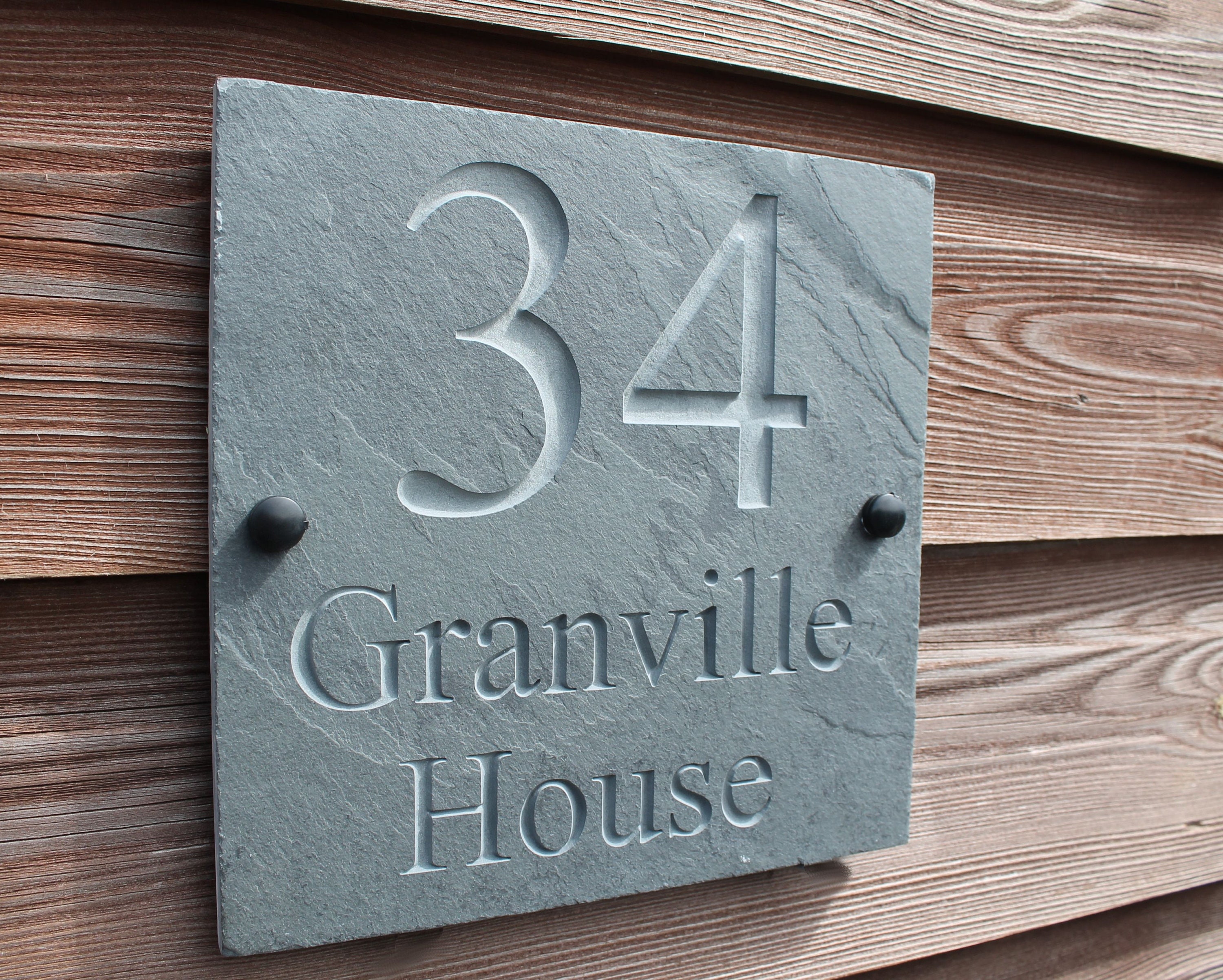 New Natural Deep Engraved Slate House Door Sign Plaque Any Name Number ...