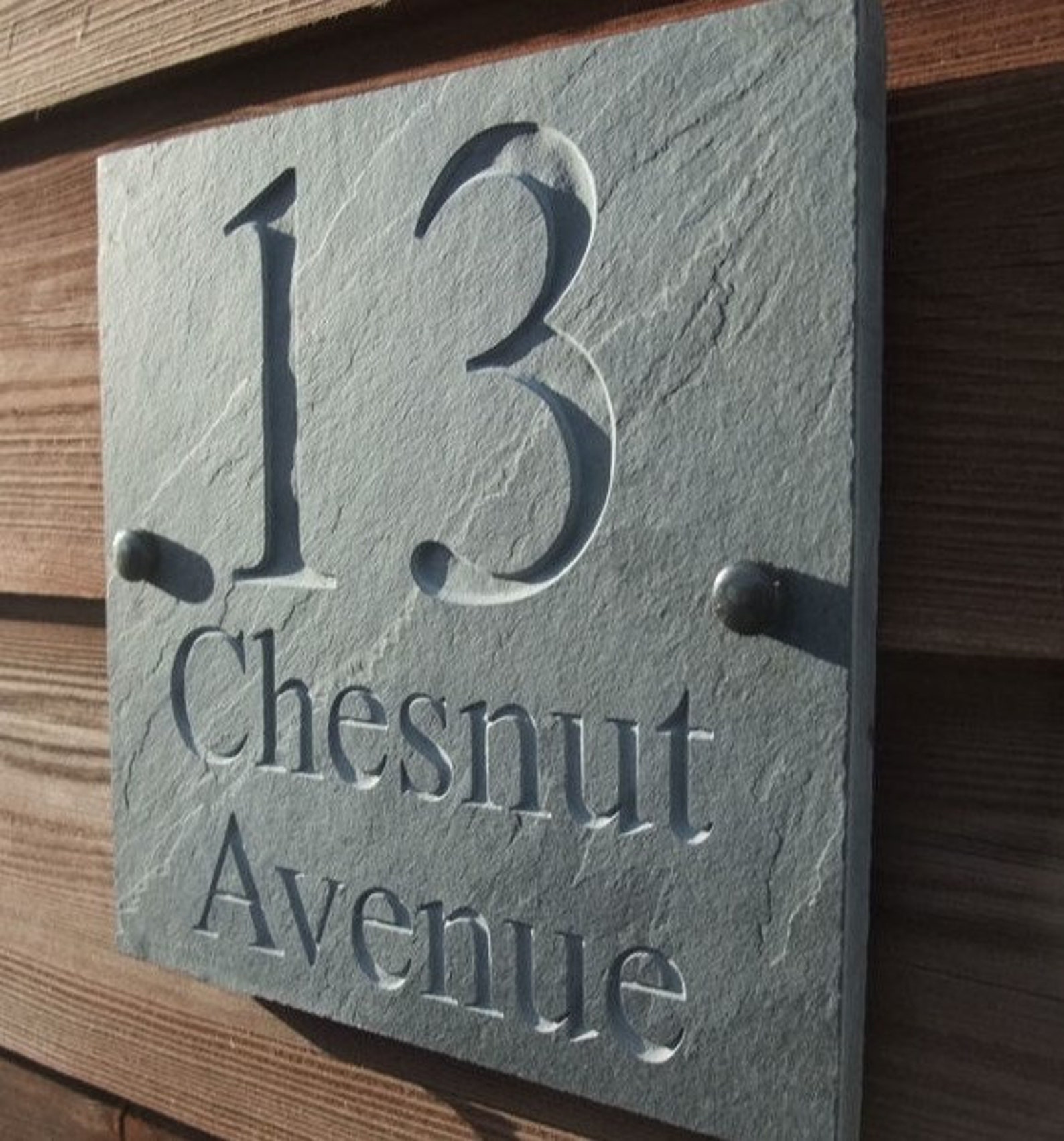 New Natural Deep Engraved Slate House Door Sign Plaque Any Name Number ...