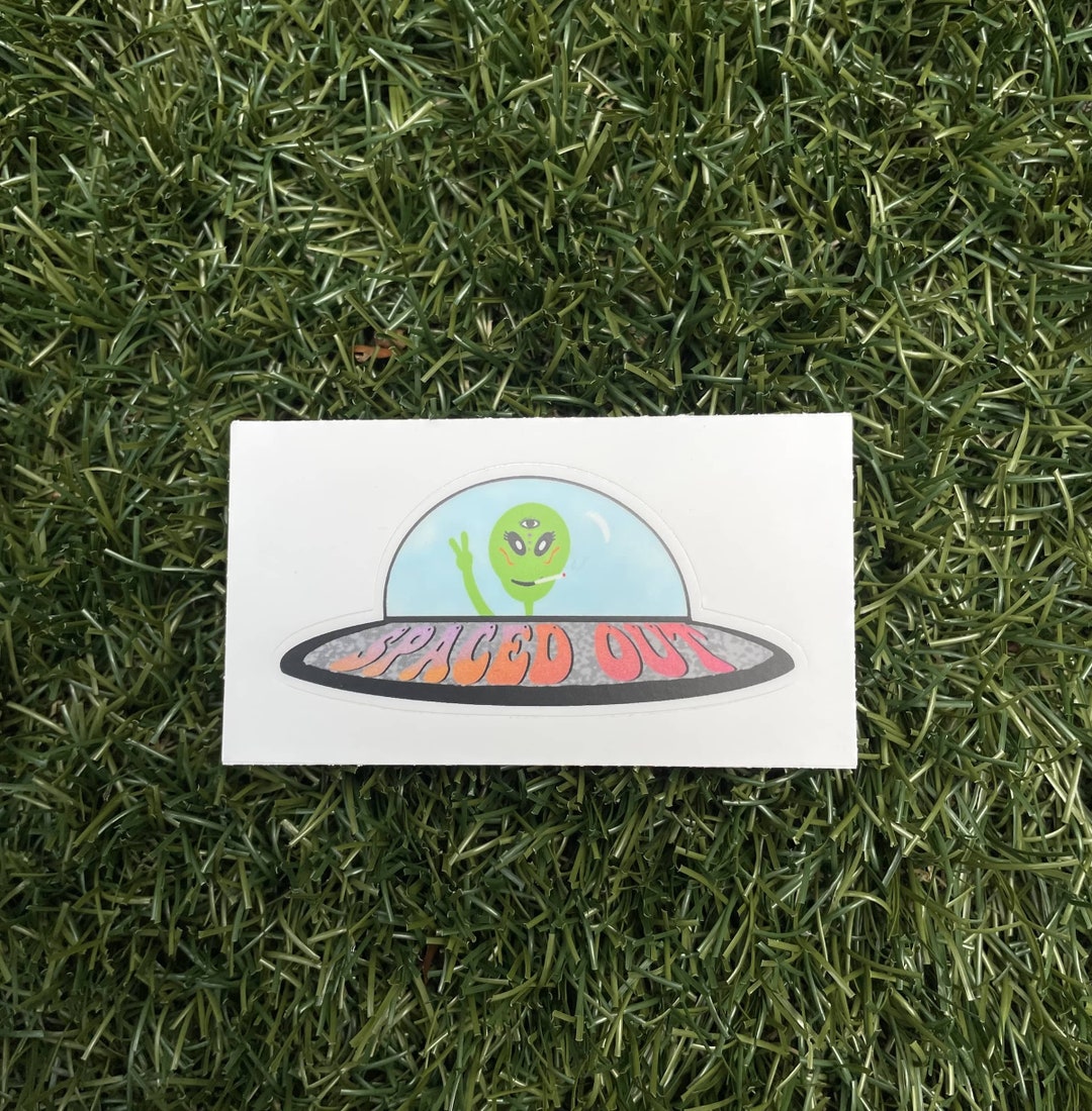 Spaced Out Alien Vinyl Sticker Die Cut - Etsy