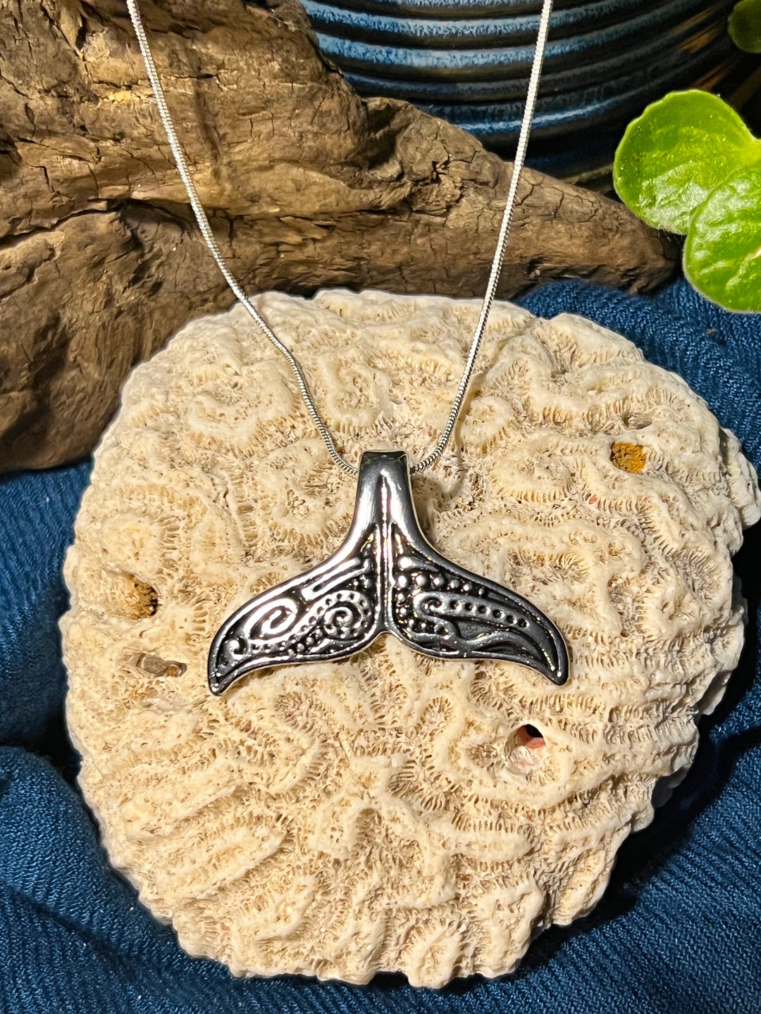 Silver Native Whale Tale Pendant with Choice of Chain - Etsy
