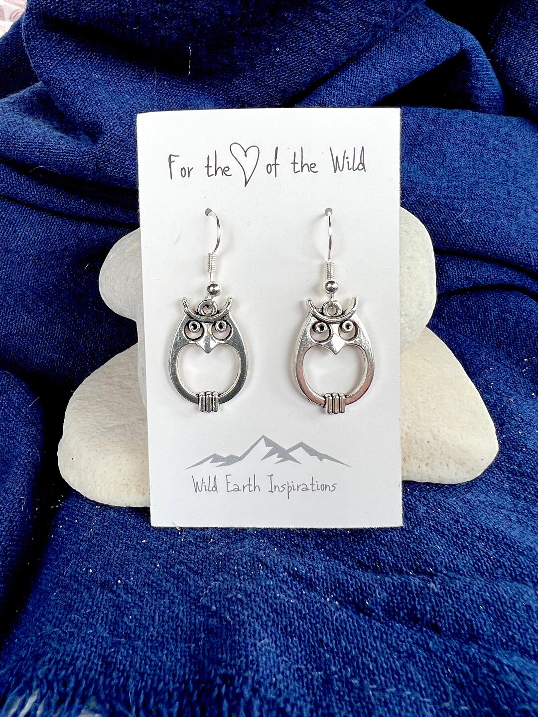 Sterling Silver Owl Earrings - Etsy