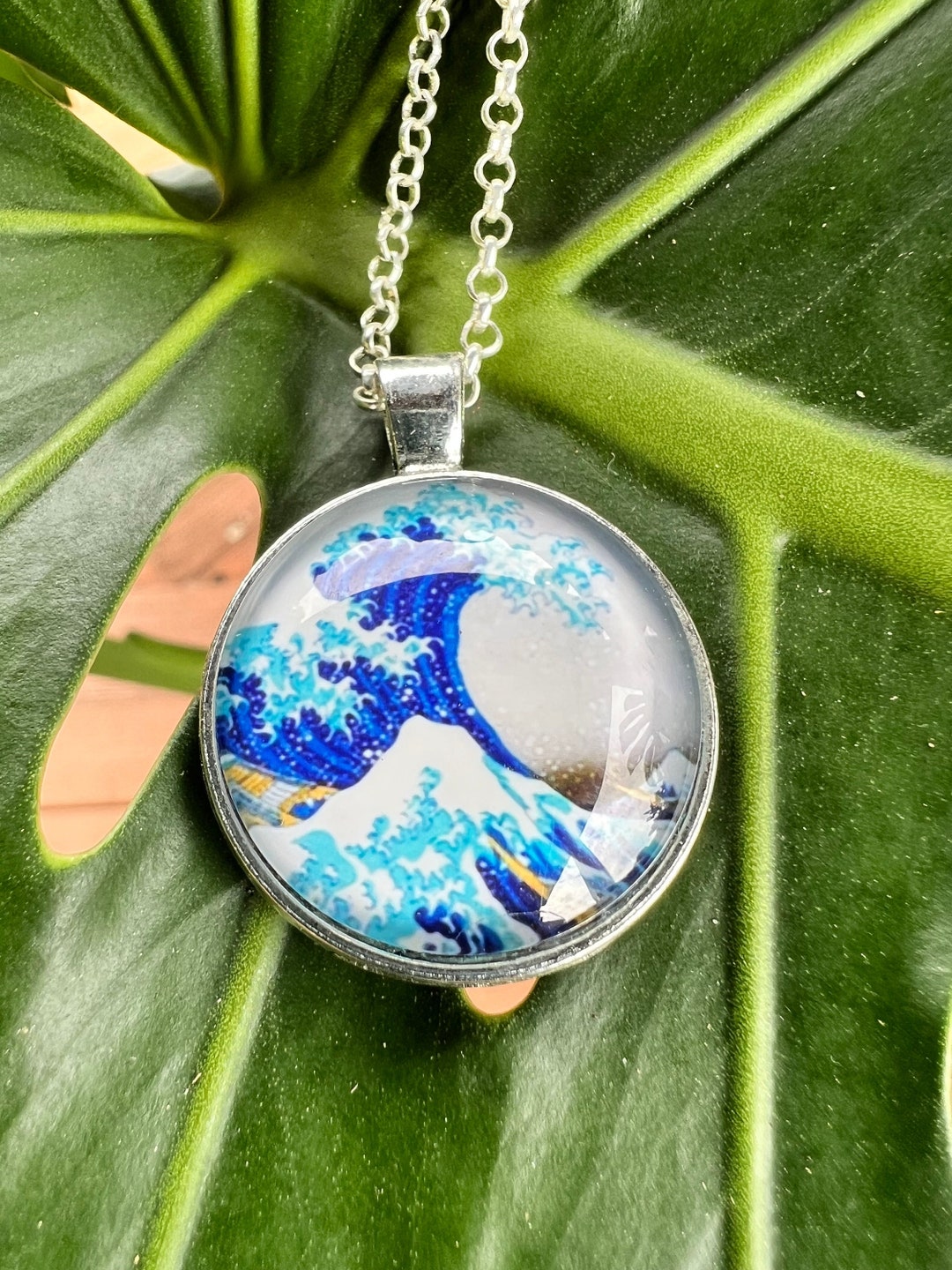 Ocean Wave Pendant (japanese Block Art) - Etsy
