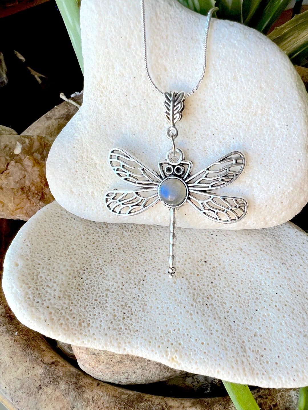 Dragonfly Pendant With Gemstone ( Choose Stone) With Sterling Silver ...