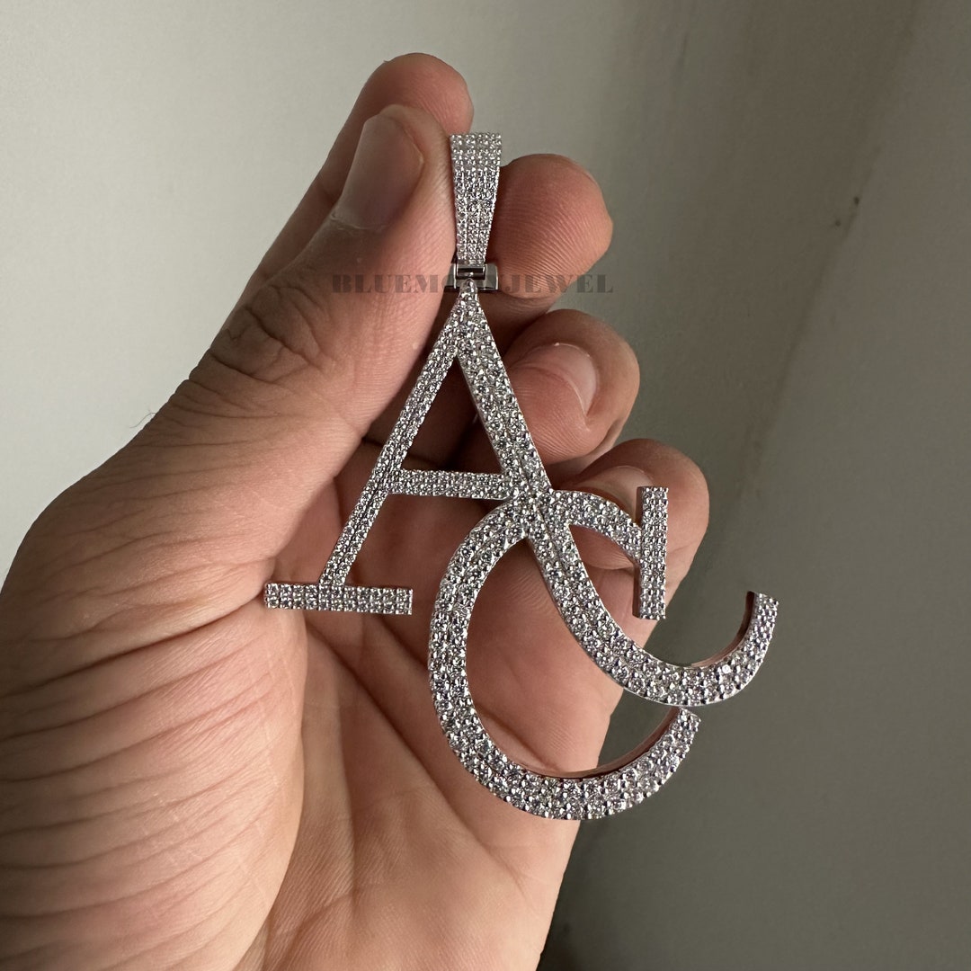 Custom Iced Out Pendant Name Initial Personalized Moissanite Pendant ...