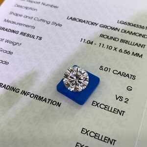 IGI Certified Round Lab Grown Diamond E VS1 Brilliant Round Cut Lab ...