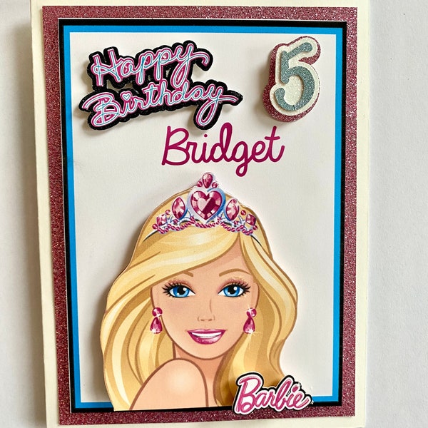 Barbie Birthday Card for Girls - Etsy