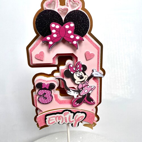 Minnie Mouse Inspired Personalizable Cake Topper - Etsy