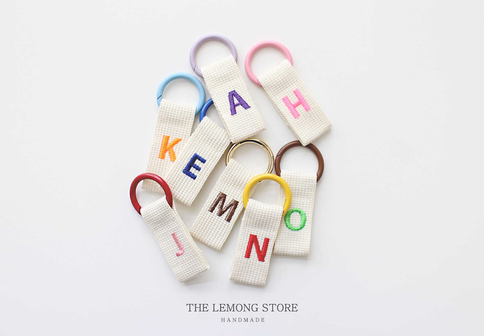 Personalized Name Tag, Bag Tag, Initial Embroidery Key Chain, Alphabet ...