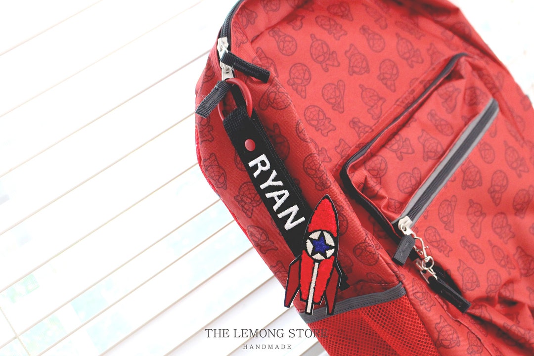 Personalized Name Tag, Rocket Personalized Embroidery Name Tag, Boys ...