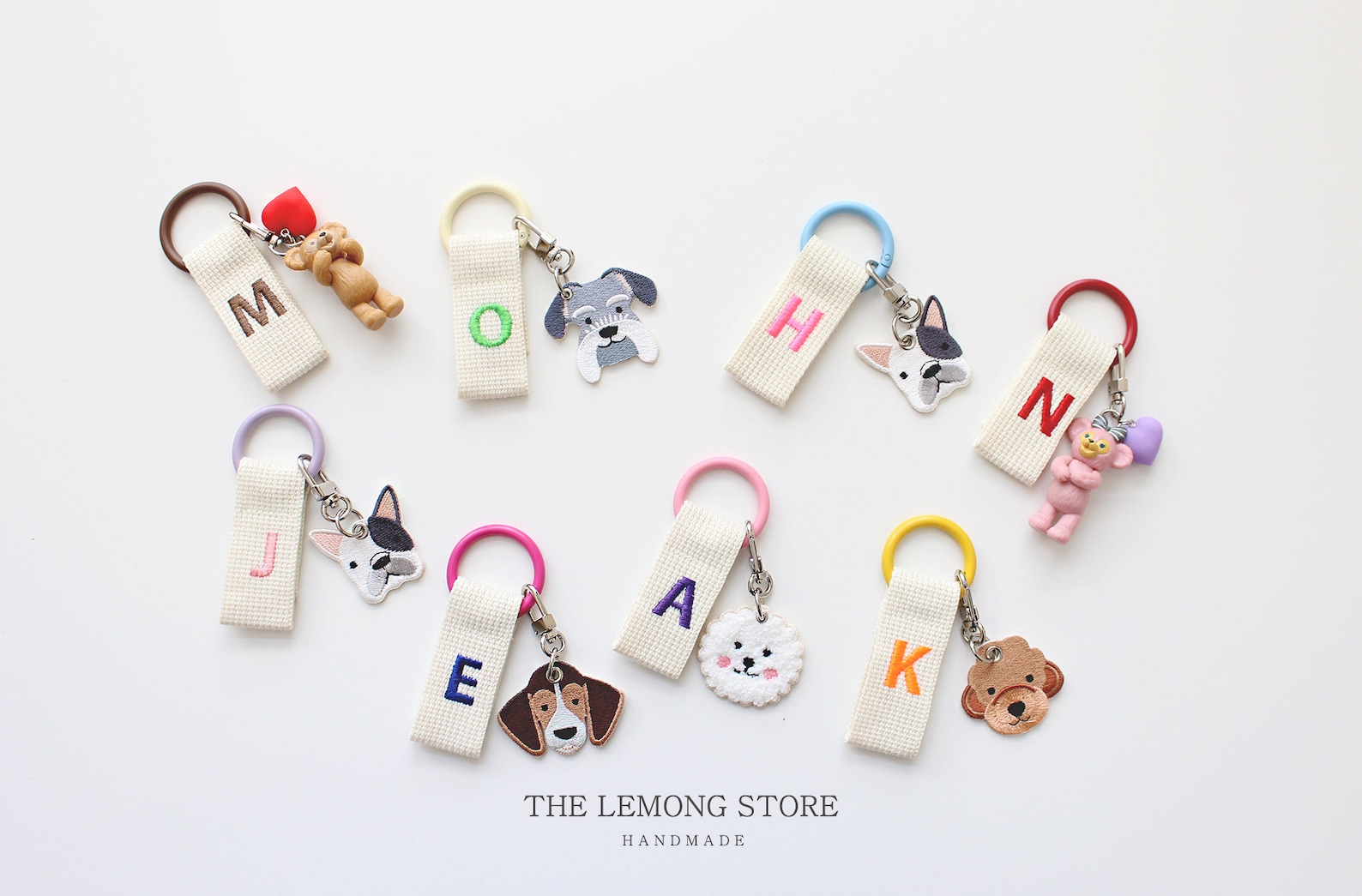 Personalized Name Tag, Bag Tag, Initial Embroidery Key Chain, Alphabet ...