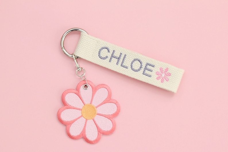 Personalized Embroidery Name Tag Simple Key Chain Custom - Etsy