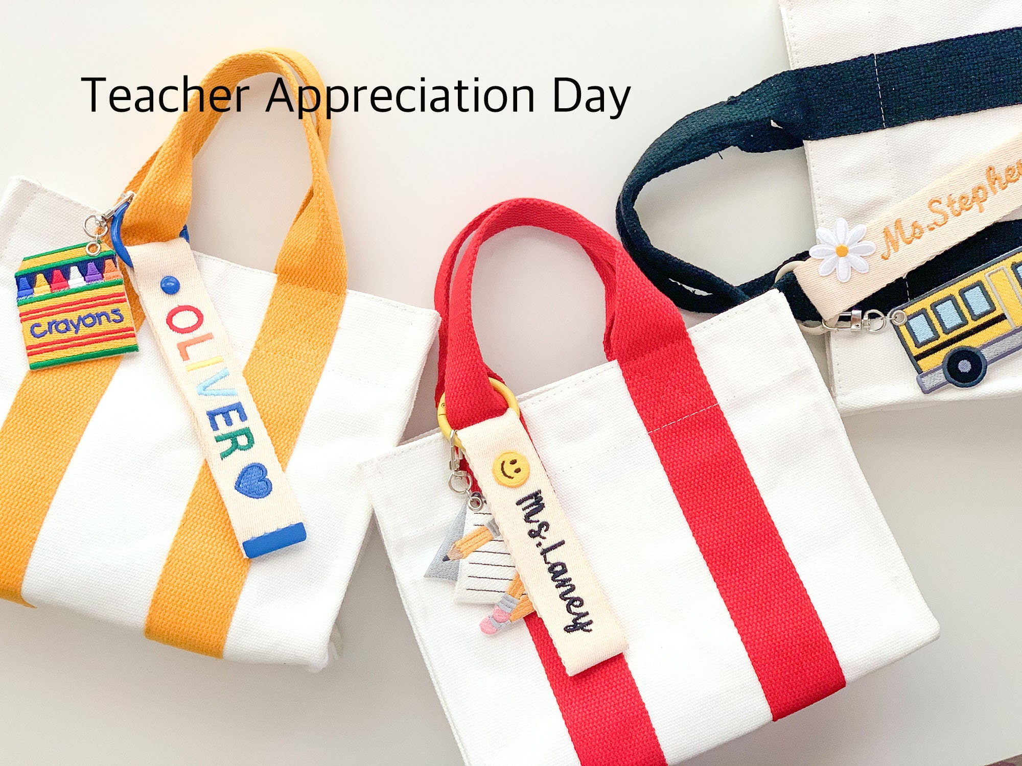 Personalized Name Tag Bag Tag Daisy Personalized Embroidery - Etsy Ireland