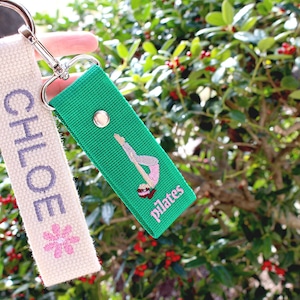 Personalized Embroidery Name Tag, Simple Key Chain, Custom Item, Custom ...