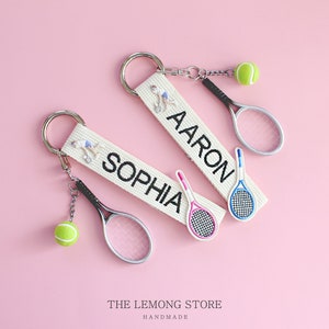 Personalized Name Tag, Tennis Keychain, Personalized Embroidery Name ...