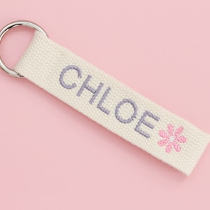 Personalized Embroidery Name Tag, Simple Key Chain, Custom Item, Custom ...