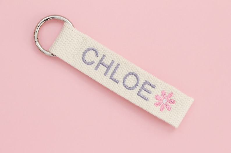 Personalized Embroidery Name Tag, Simple Key Chain, Custom Item, Custom ...