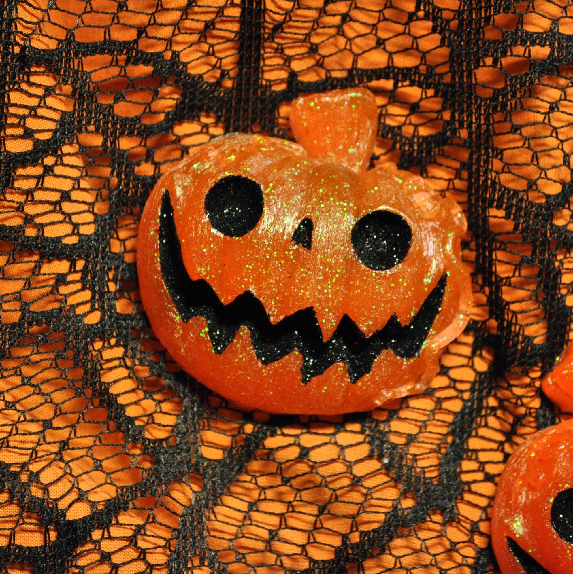 Glitter Jack-o-lantern Pumpkin Resin Art Magnet - Etsy