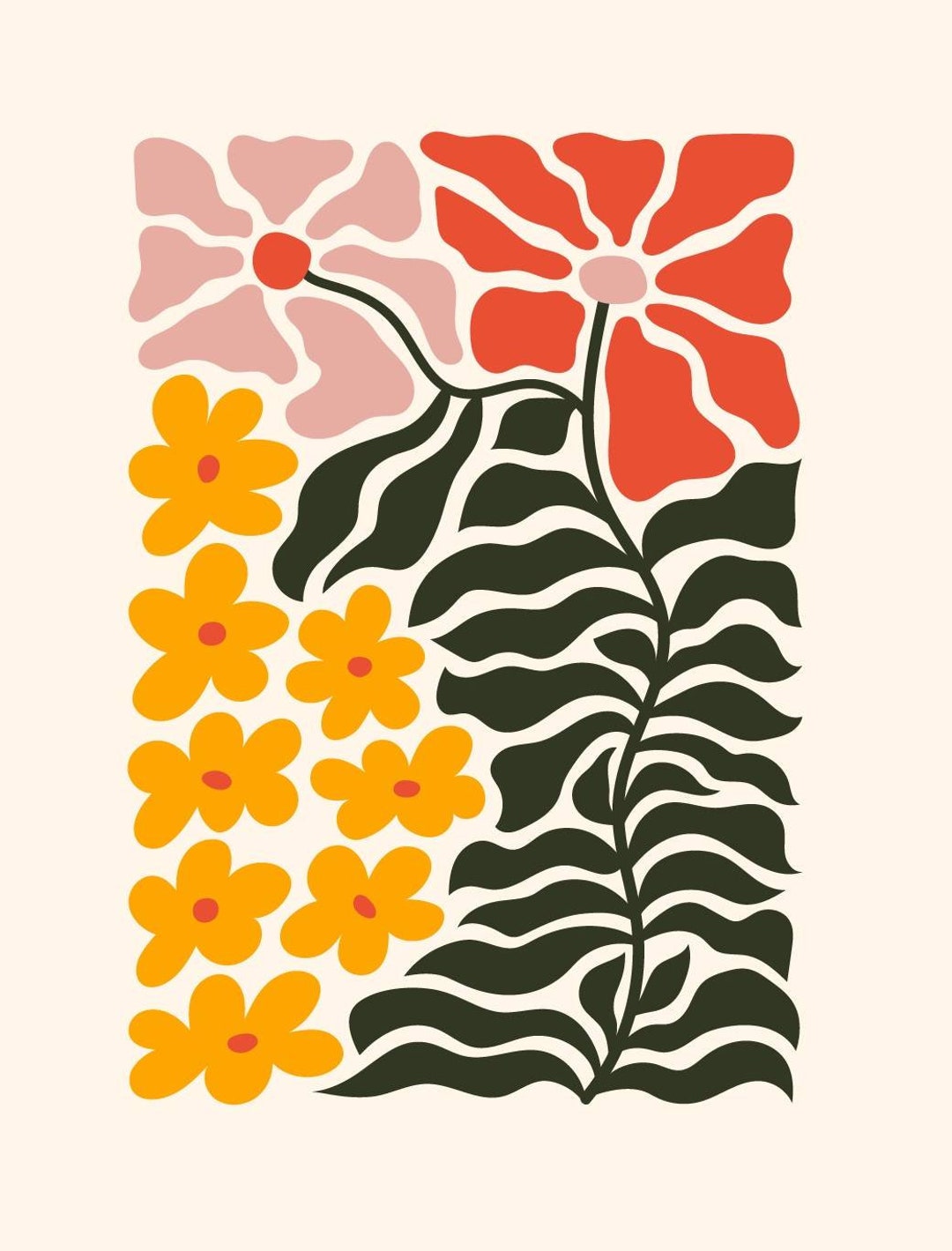 Abstract Floral Print - Digital Print - Botanical Art - Wall Art ...