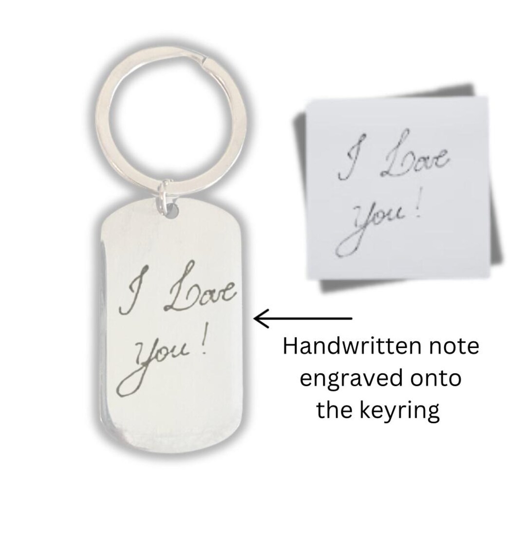 Personalised Key Ring With Handwriting Engraved, Actual Handwriting ...