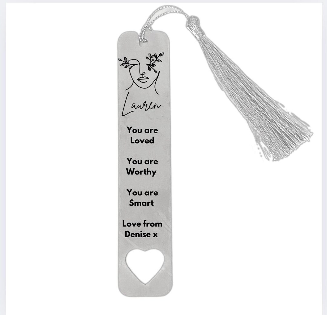 Positive Affirmations Engraved Stainless Steel Bookmark Custom ...