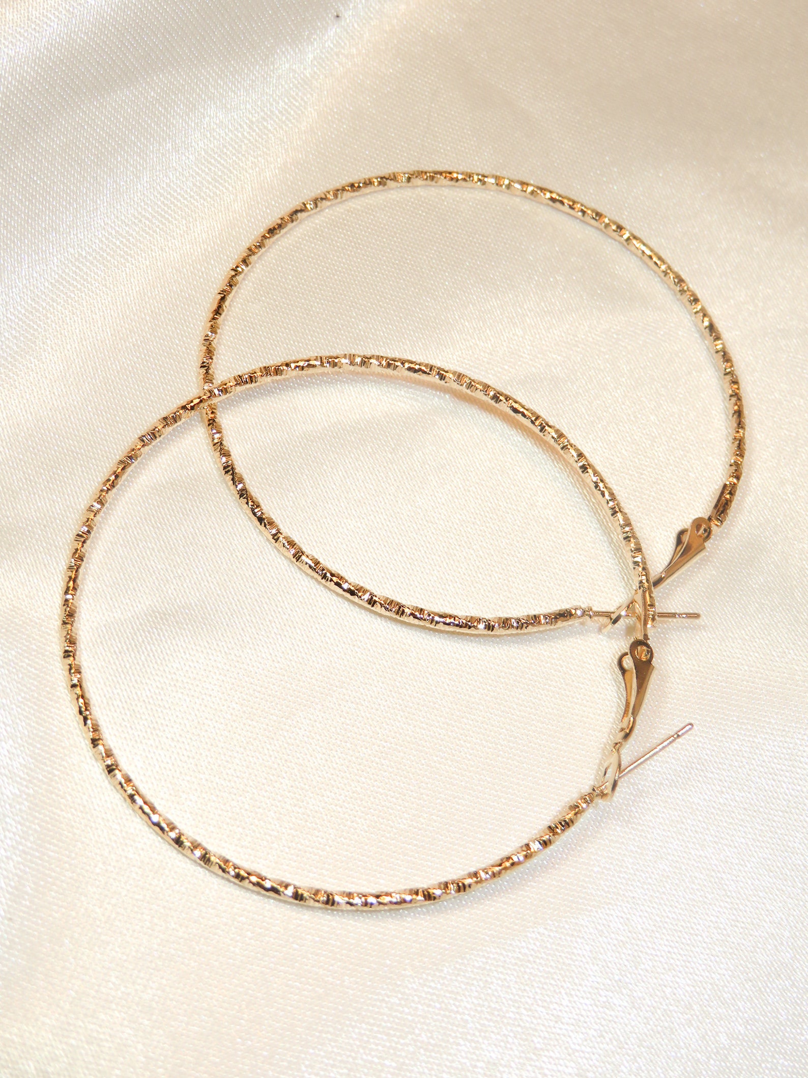 18k Gold Plated Large Hoop Earrings Loop Earrings Round | Etsy UK