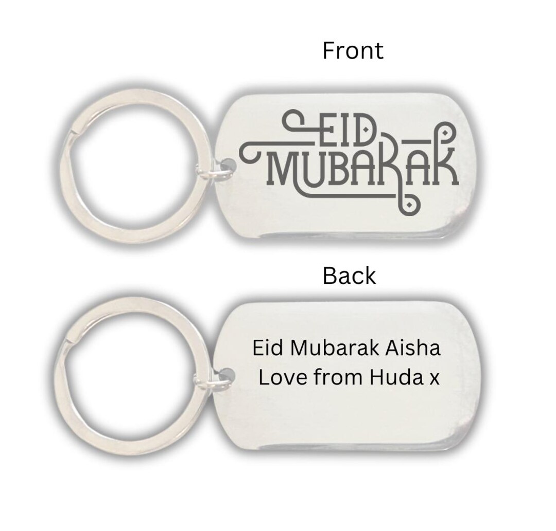 Custom "eid Mubarak" Engraved Keyring – Personalized Islamic Gift Eid ...