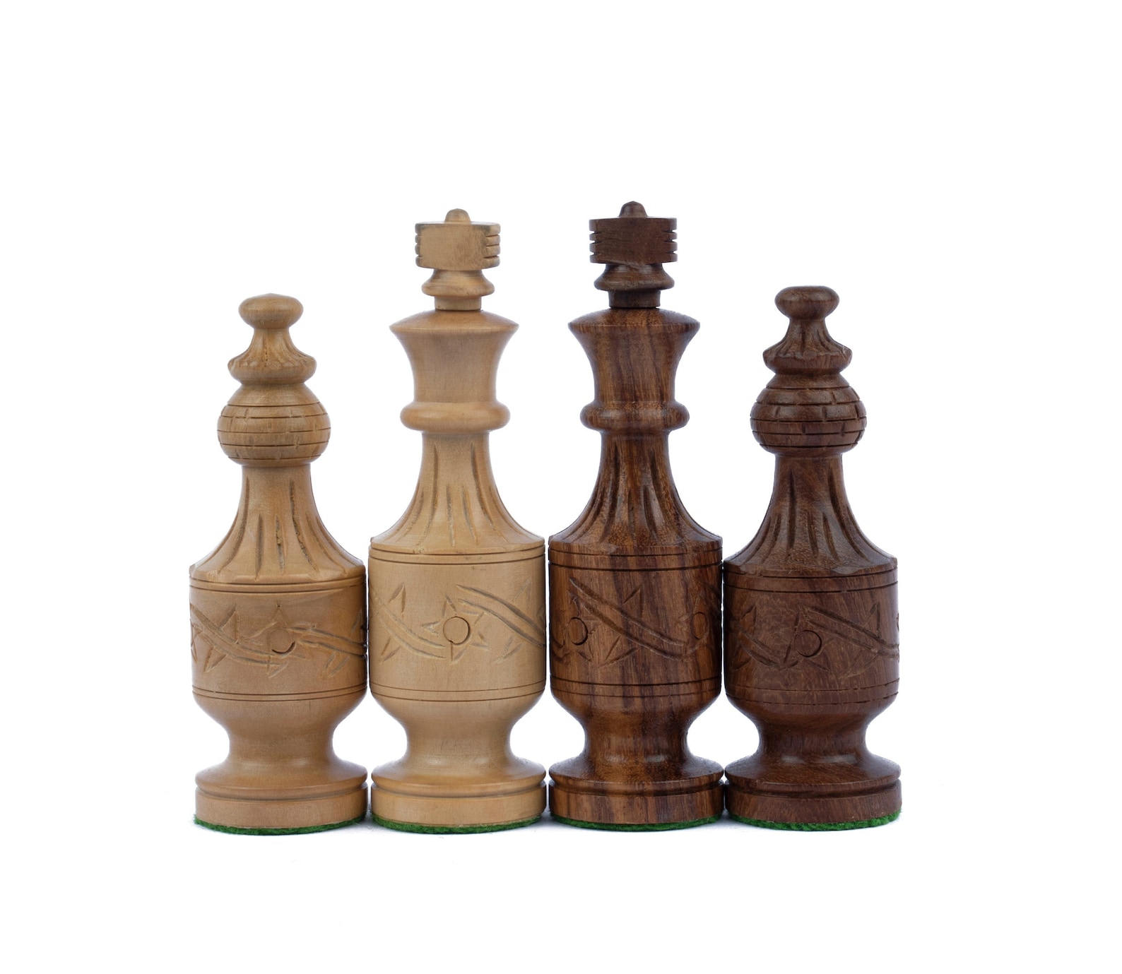 4 Wooden chess Pieces /Chess pieces handmade and | Etsy